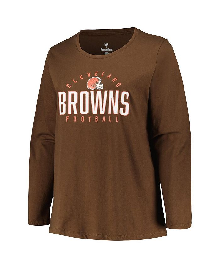 Fanatics Women's Brown Cleveland Browns Plus Size Foiled Play Long ...