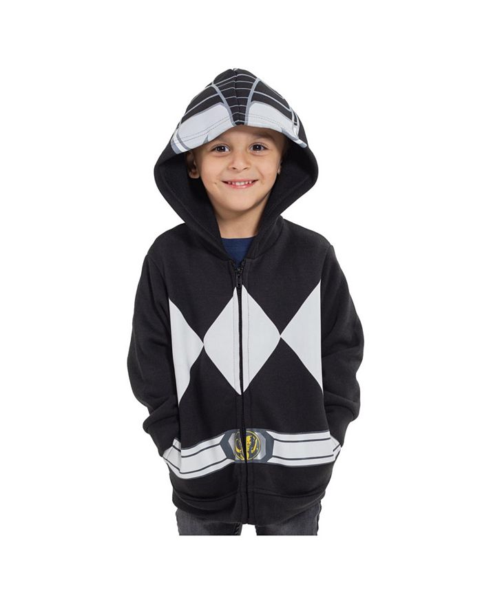 Power Rangers Blue Ranger Red Ranger Black Ranger Fleece Zip Up Hoodie ...