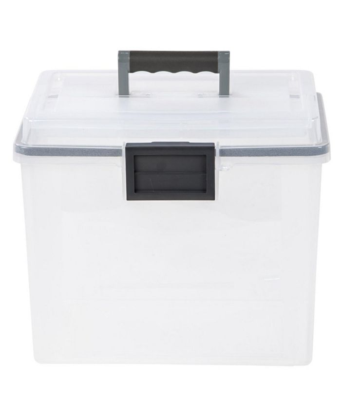 IRIS USA 19 Qt. WEATHERPRO Plastic Office Storage Portable Letter Size ...