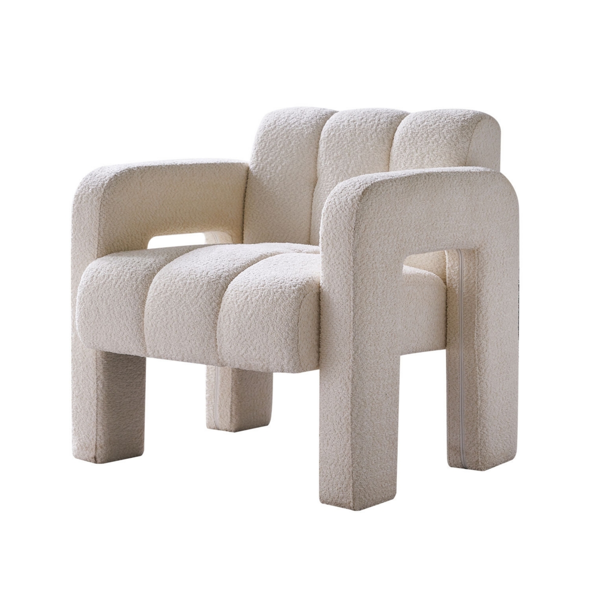 Click here for Wide Boucle Upholstered Accent Chair - Beige prices