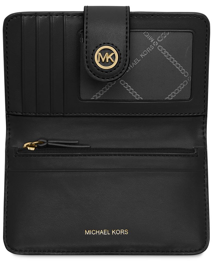 Michael Kors Charm Medium Tab Pocket Leather Bifold Wallet - Macy's