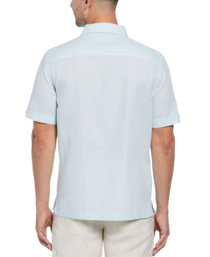 Cubavera Men's Regular-Fit Multicolor Panel Linen Shirt - Macy's