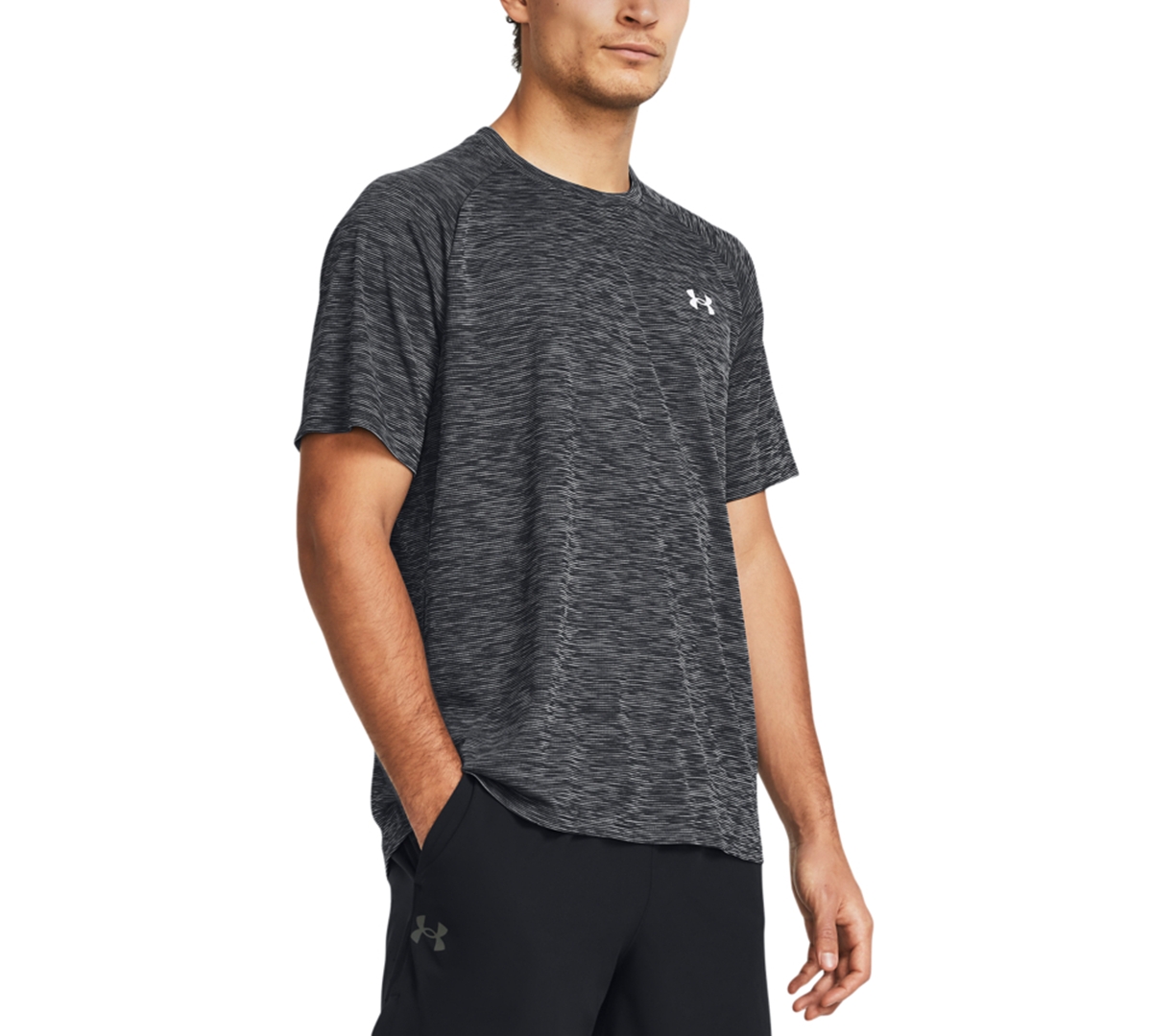 Under Armour Mens Ua Tech Textured Performance T-Shirt - Black