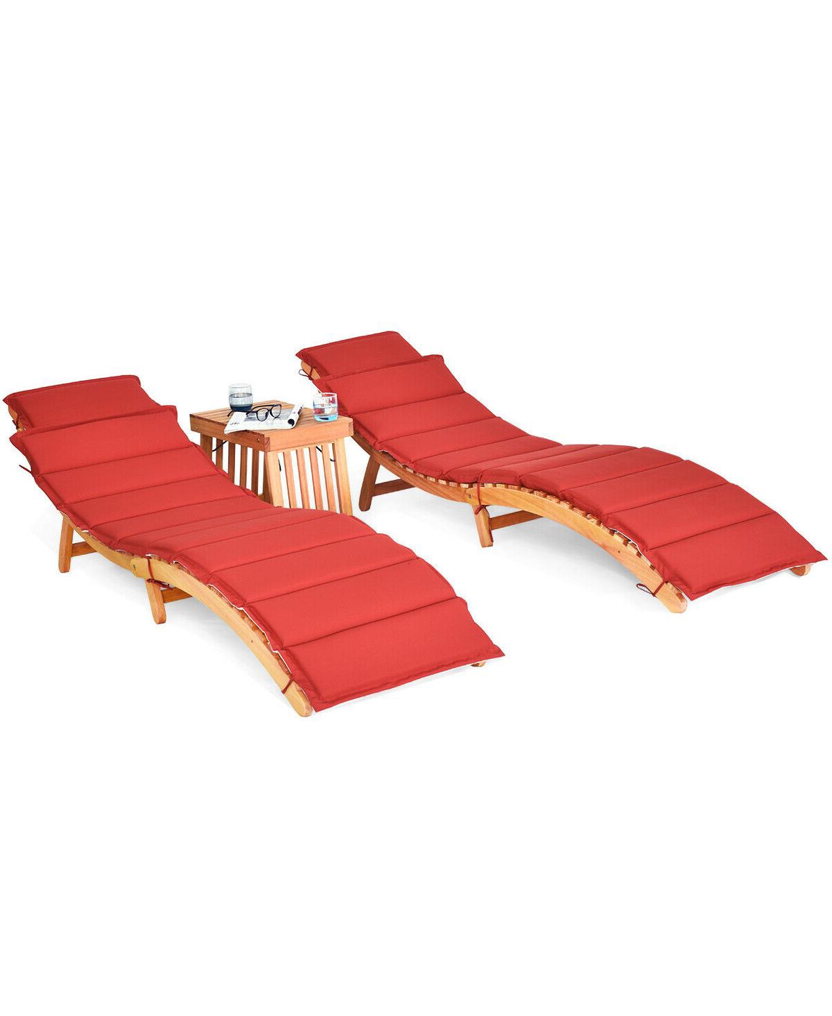 Click here for 3 Pieces Folding Patio Eucalyptus Wood Lounge Chai... prices