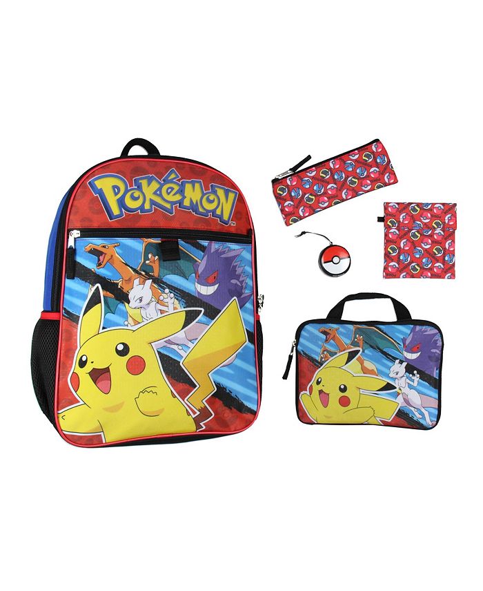 Pokemon 5 PC Backpack Set With Padded Card Carrier, Pencil Case ...