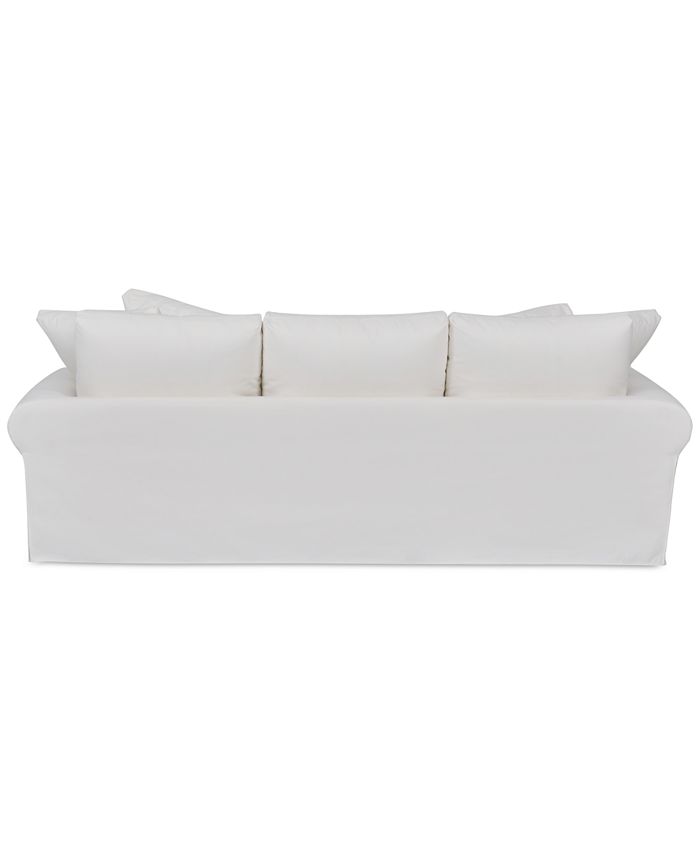 Furniture Brenalee 96" Roll Arm Performance Fabric Slipcover Reversible ...