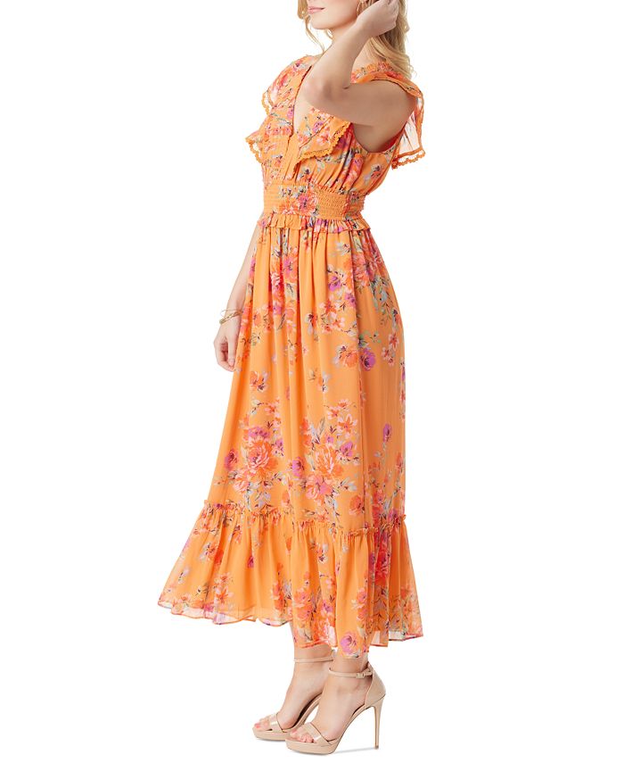 Jessica Simpson Women's Phillipa Floral-Print Ruffled Maxi Dress - Macy's