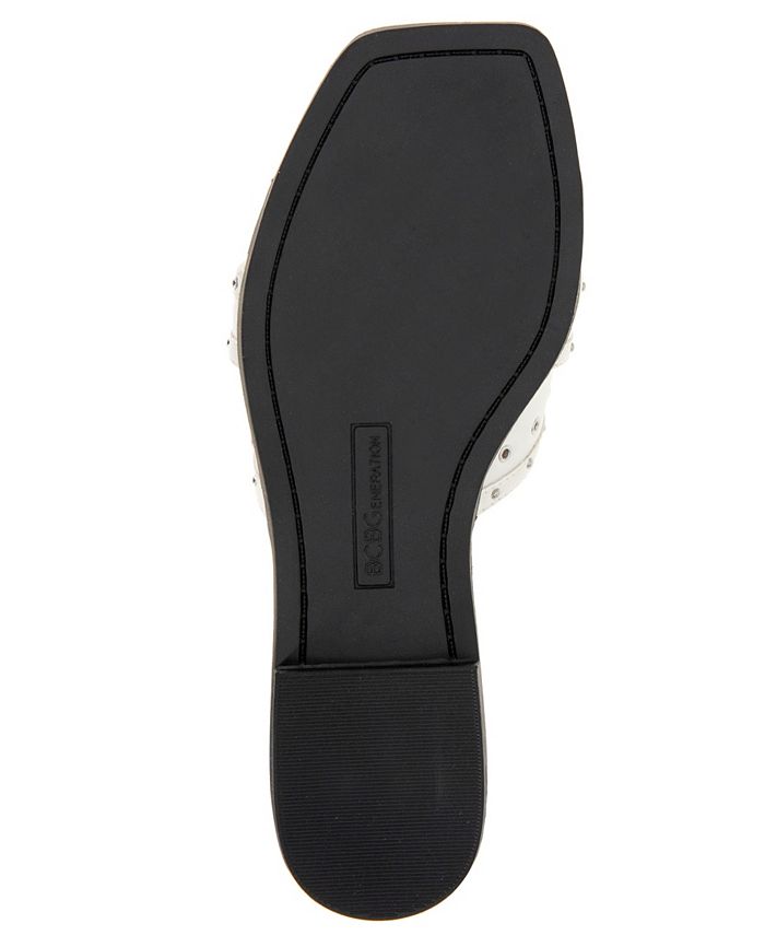 BCBGeneration Women's Lucca Studded Slide Flat Sandals - Macy's
