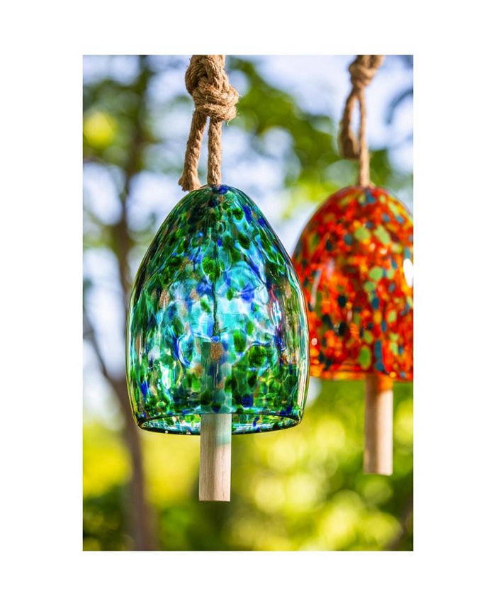 Evergreen Art Glass Speckle Turquoise Bell Chime - Macy's