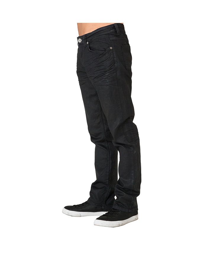 Level 7 Men's Relaxed Straight Premium Denim Jeans Black Coated - Macy's
