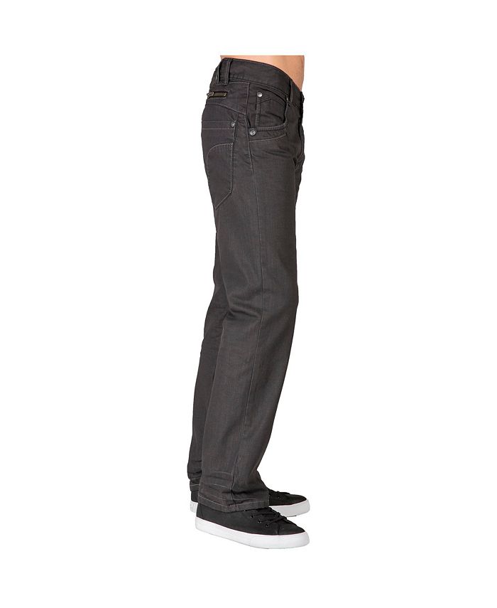 Level 7 Men's Relaxed Straight Leg coated Black Premium Denim Jeans ...