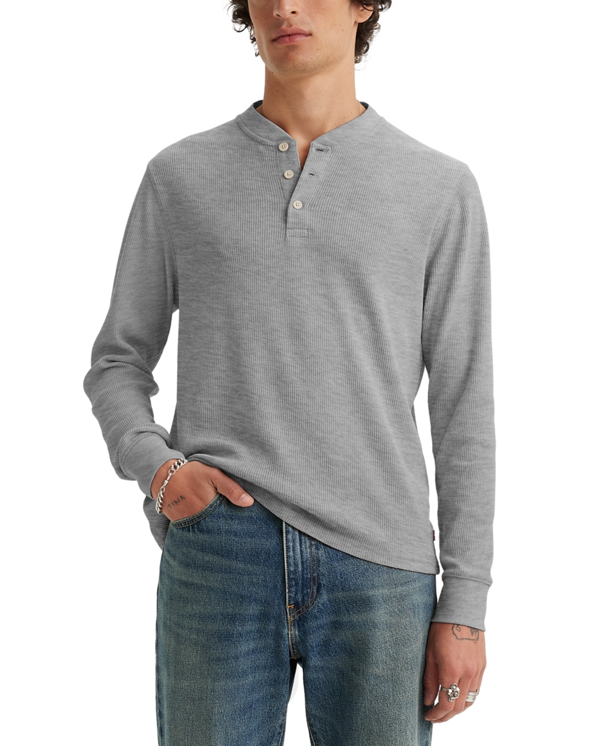 Click here for Levis Mens Long-Sleeve Thermal Henley Shirt - Mid... prices