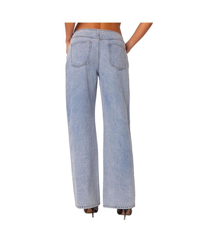 Edikted Women's No Waistband relaxed jeans - Macy's