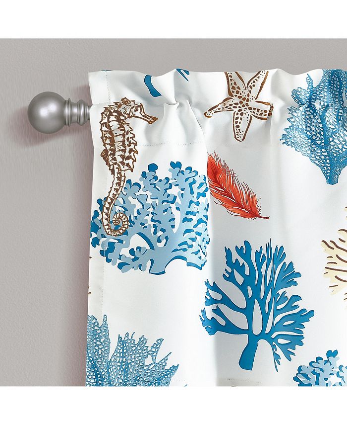 Lush Decor Coastal Reef Feather Light Filtering Grommet Window Curtain ...