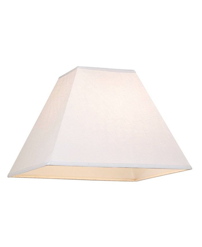 Springcrest White Linen Large Square Lamp Shade 7" Top x 17" Bottom x ...