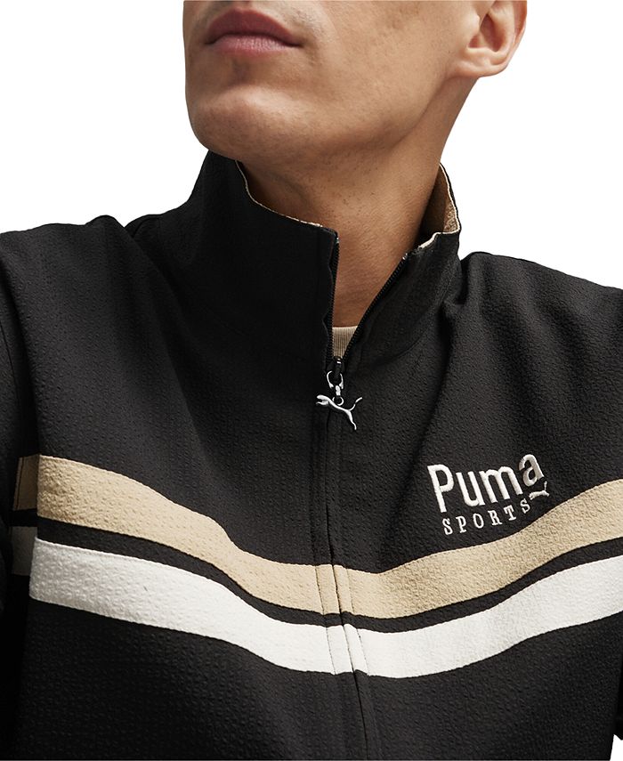 Puma Men's Team Track Striped Stand-Collar Zip Jacket - Macy's