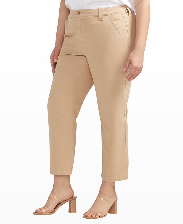 JAG Plus Size Chino Tailored Cropped Pants - Macy's
