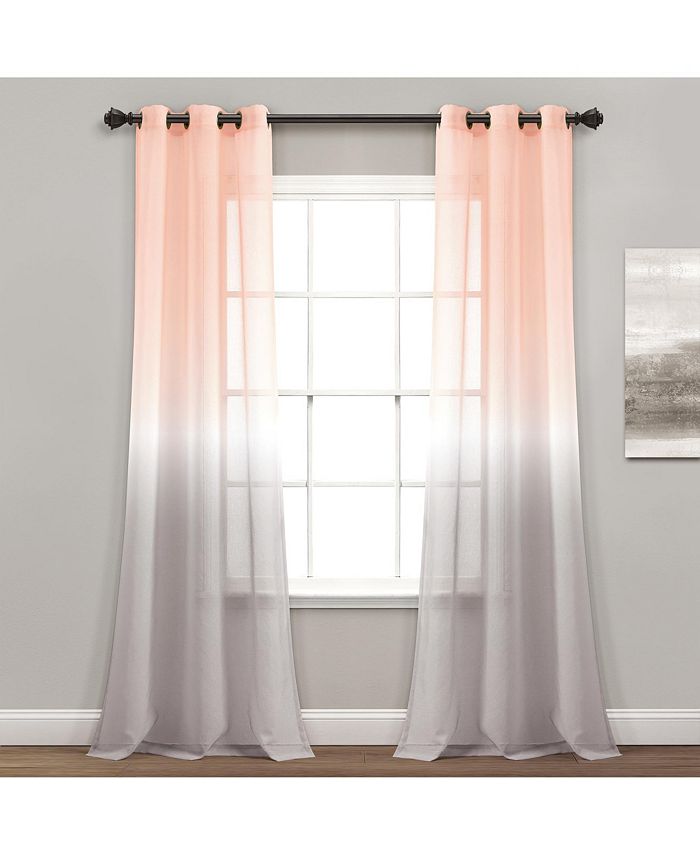 Lush Decor Umbre Fiesta Sheer Window Curtain Panels - Macy's
