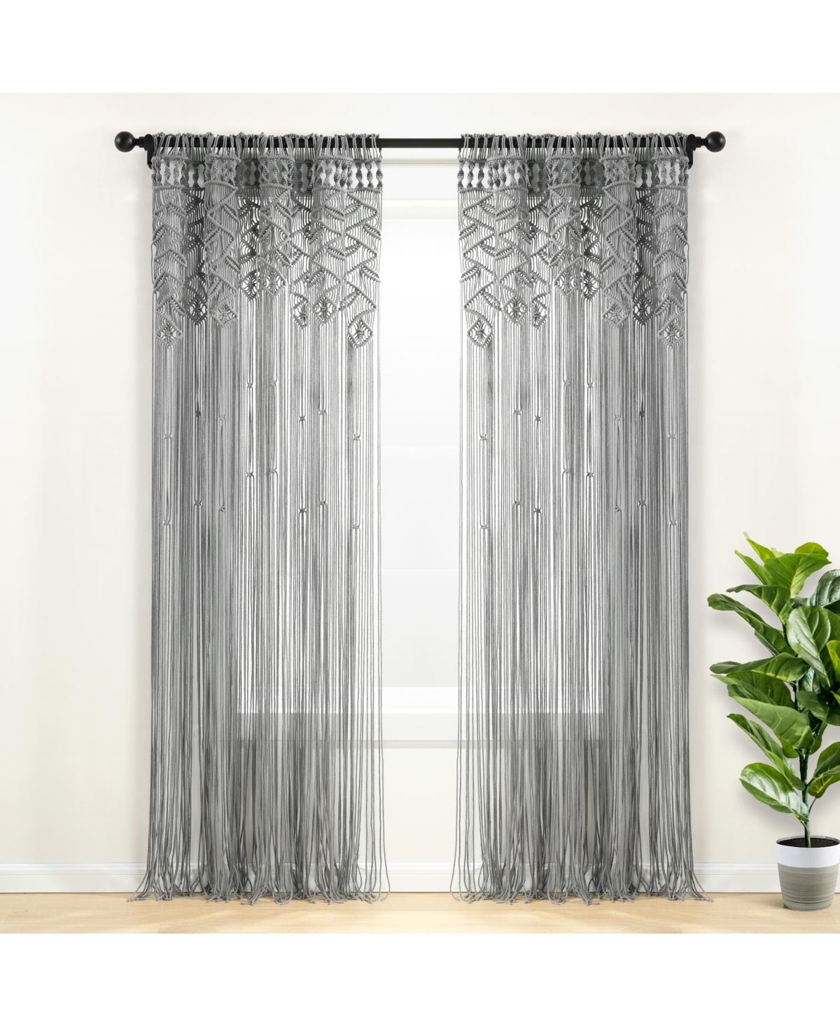 Click here for Boho Macrame Leaf Cotton Window Curtain/ Room Divi... prices