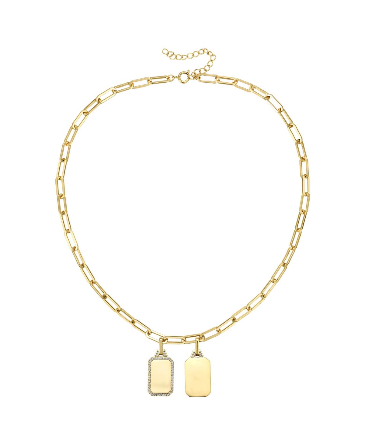 Click here for 14k Gold Plated Cubic Zirconia Double Box Pendant... prices