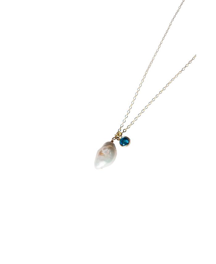 seree Skylar — Baroque pearl and blue zircon necklace - Macy's