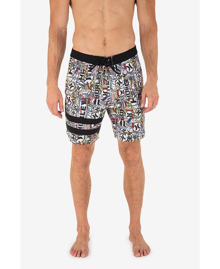 Hurley Men's Phantom 25th S1 Block Party Drawstring 18" Shorts - Macy's
