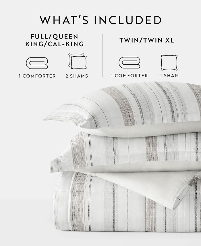 ienjoy Home Vertical Stripe 3-Piece Comforter Set, Full/Queen - Macy's