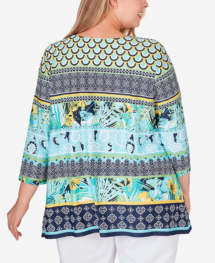 Ruby Rd. Plus Size Tropical Medley Puff Print Top - Macy's Ruby Rd. Plus Size Tropical Medley Puff Print Top - Macy's