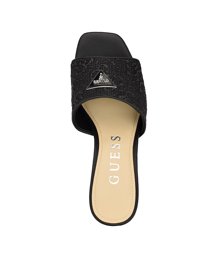 GUESS Women's Gables Block Heel Slip On One Band Sandals - Macy's