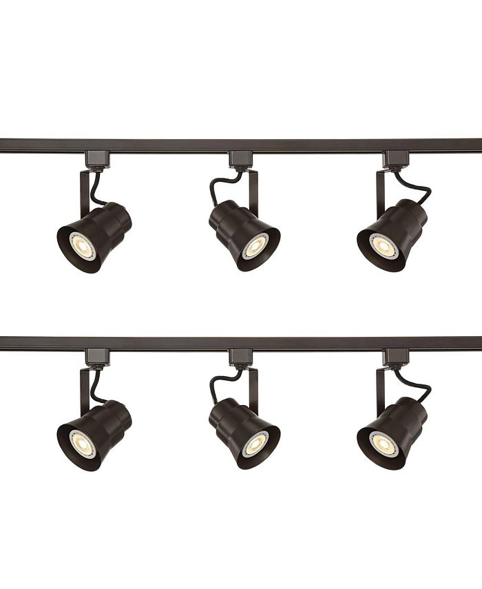 Pro Track 3-Head LED Ceiling Track Light Fixture Kits with Connector ...