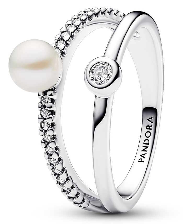 Pandora Sterling Silver Timeless Treated Freshwater Cultured Pearl Pave ...