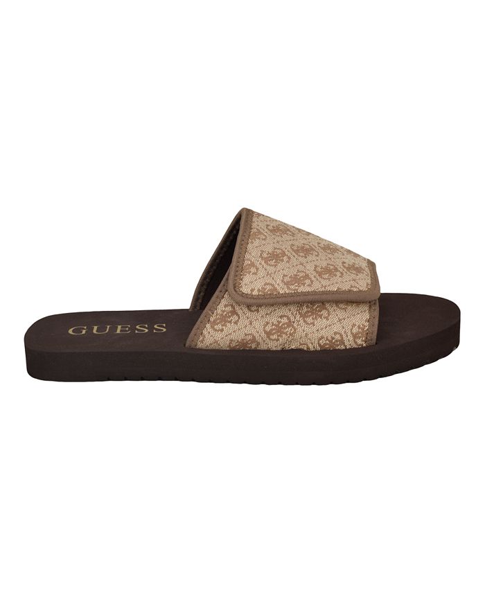 GUESS Men's Hartz Branded Fashion Slide Sandals - Macy's