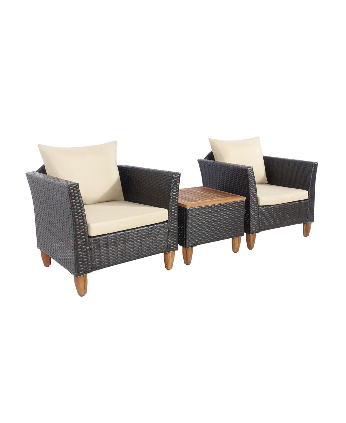 Click here for 3 Pieces Patio Rattan Bistro Furniture Set with Wo... prices