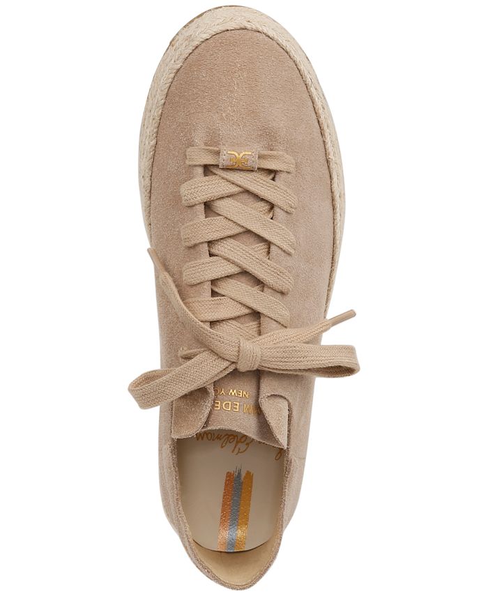 Sam Edelman Women's Poppy Lace-Up Jute Espadrille Sneakers - Macy's
