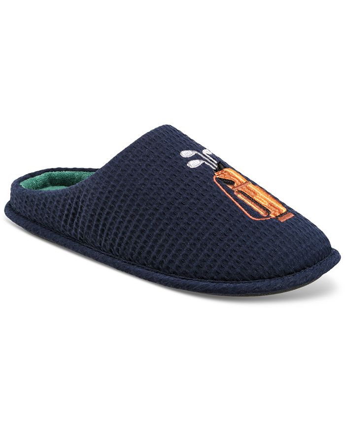 Club Room Men's Golf Embroidered Slippers, Created for Macy's - Macy's