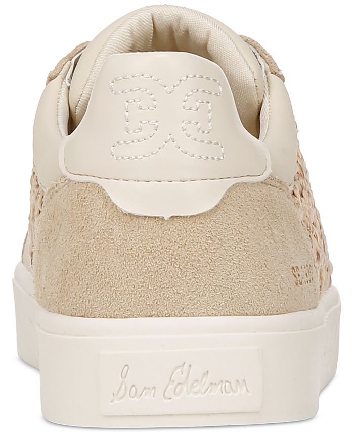 Sam Edelman Women's Elcie Lace-Up Raffia Court Sneakers - Macy's