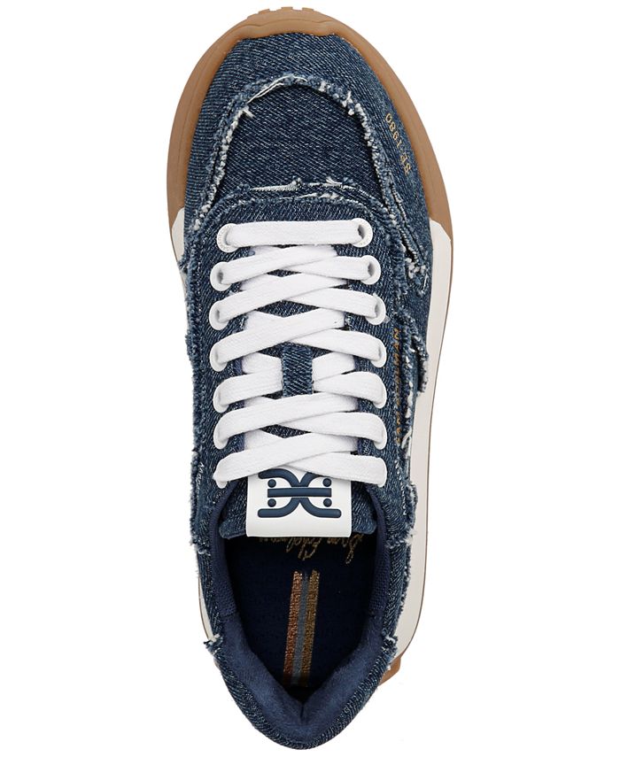 Sam Edelman Women's Layla Frayed Lace-Up Trainer Sneakers - Macy's