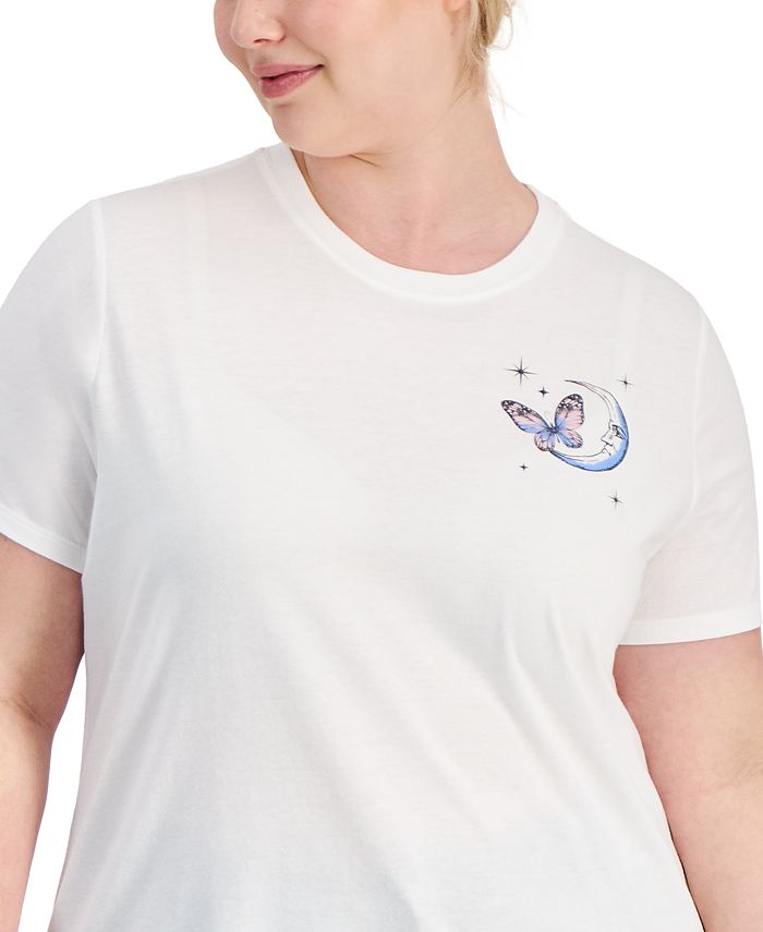 Rebellious One Trendy Plus Size Butterfly Graphic T Shirt Macys