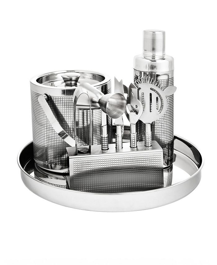 Godinger Signature Collection by Etched 9 Piece Stainless Barware Set ...