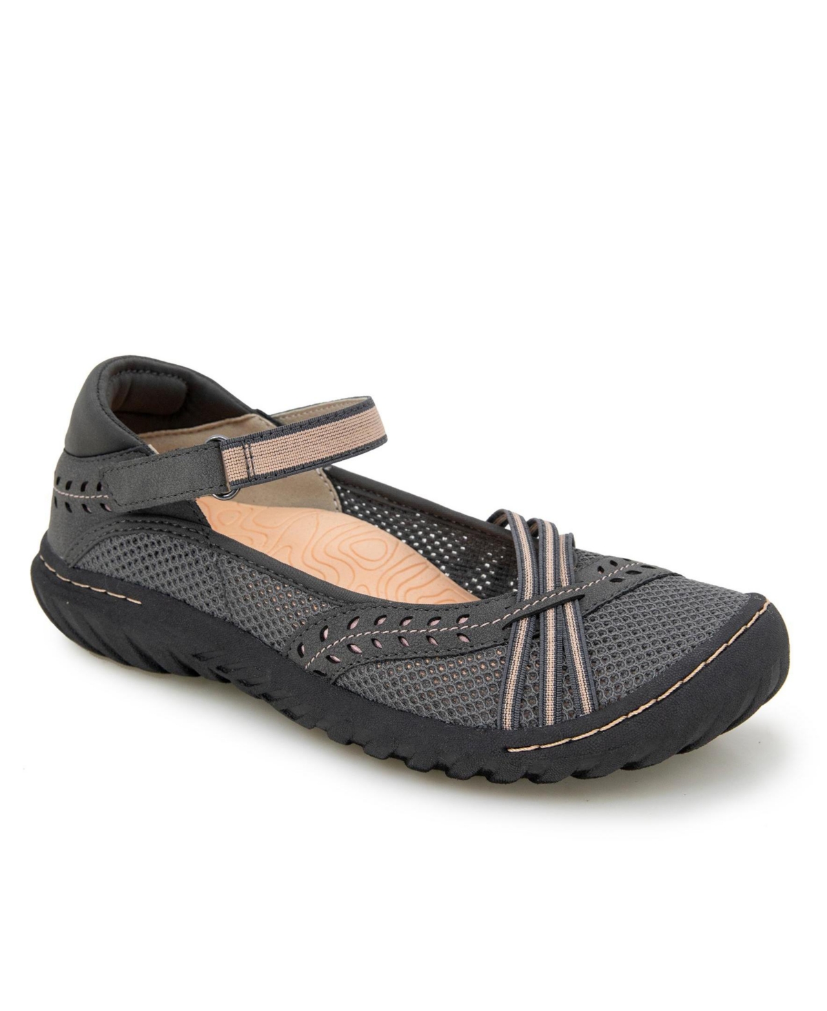 Click here for Jbu Womens Maya Casual Mary Jane Flats - Charcoal... prices
