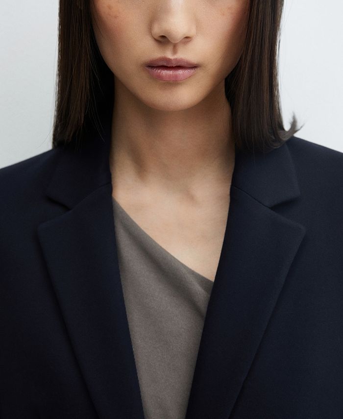 MANGO Women's Blunt Stitching Fitted Blazer - Macy's
