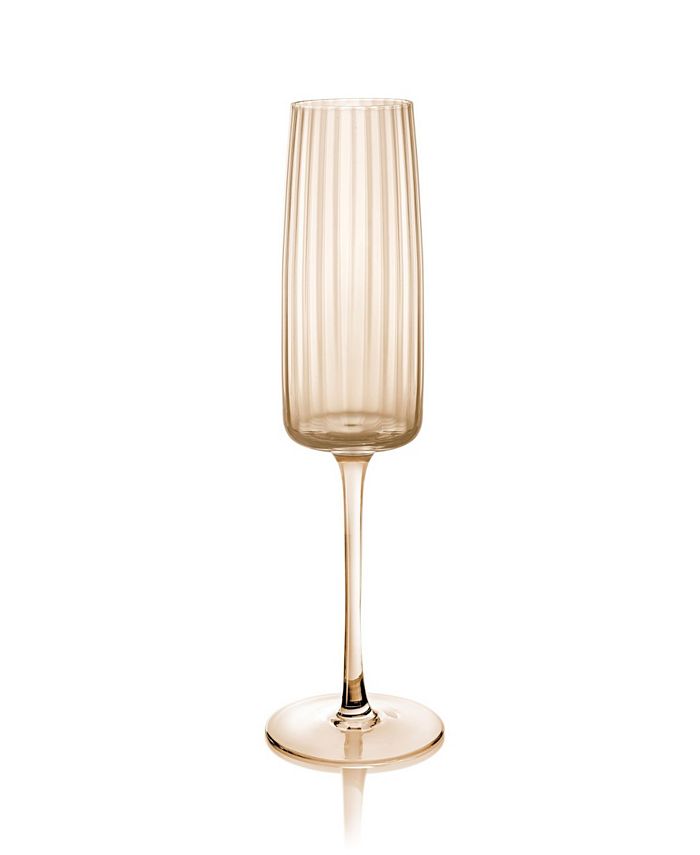 Qualia Glass Modern Flute Glasses, Set of 4 - Macy's