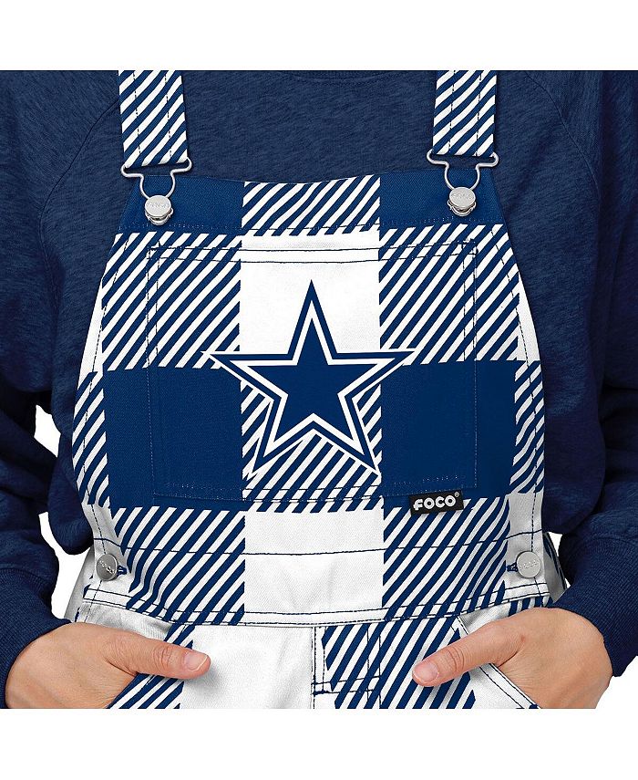 FOCO Women's Navy Dallas Cowboys Big Logo Plaid Overalls - Macy's