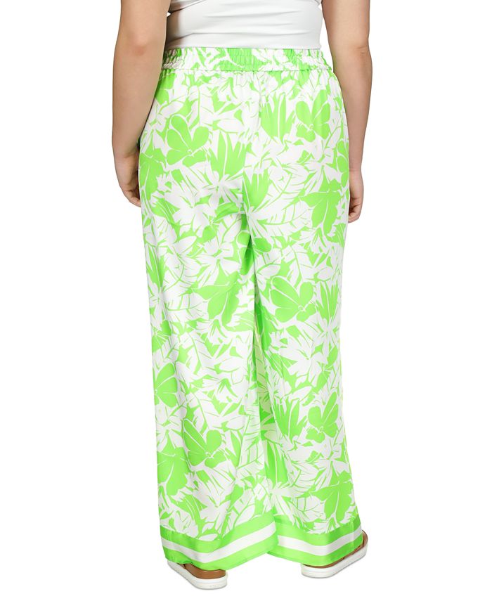 Michael Kors Plus Size Lush Palm Pull-On Pants - Macy's