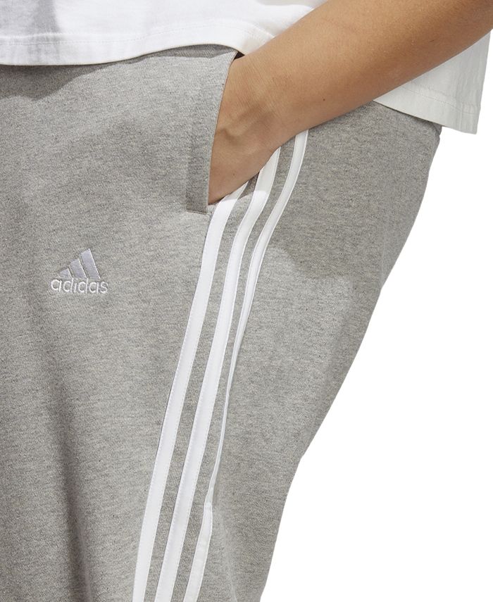 adidas Plus Size Essentials 3-Striped Cotton French Terry Cuffed ...