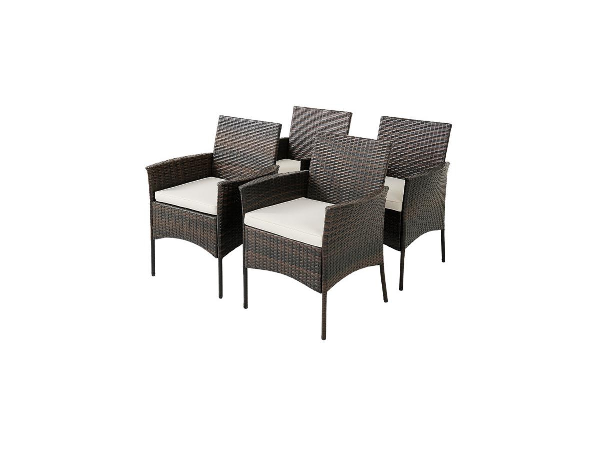 Click here for Set of 4 Patio Pe Wicker Dining Chairs with Seat C... prices