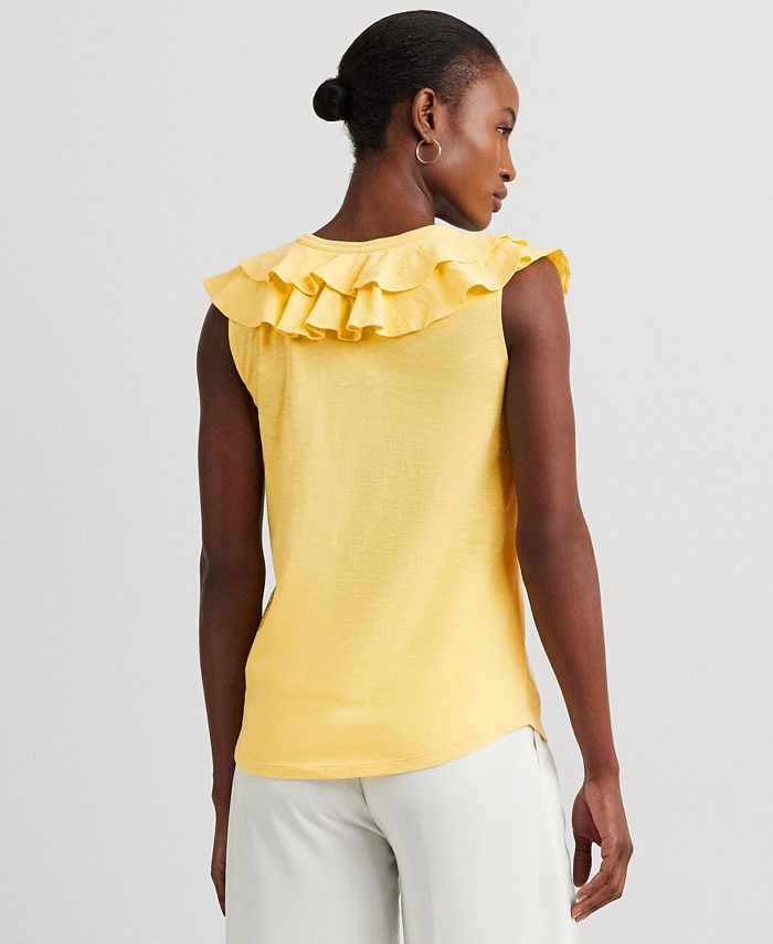 Lauren Ralph Lauren Women's Ruffled Sleeveless Tee - Macy's