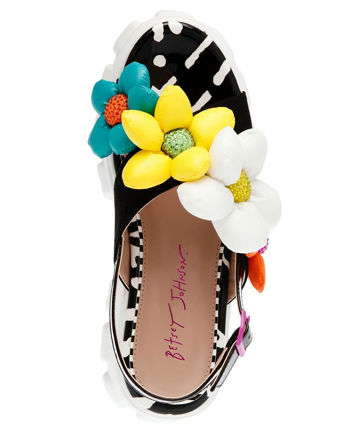 Betsey Johnson Women's Beebee Flower Platform Lug-Sole Sandals - Macy's