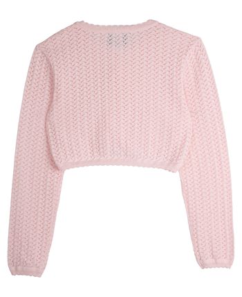 Rare Editions Big Girls Crochet Cardigan Sweater - Macy's