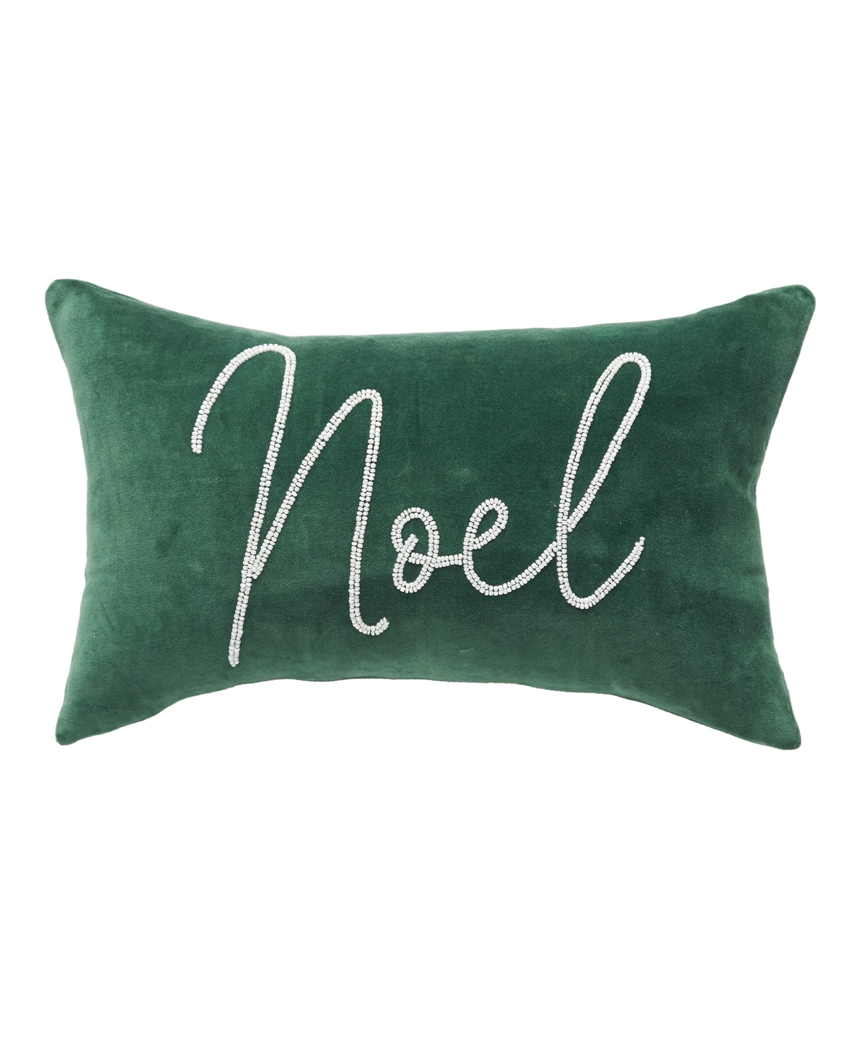 Click here for Noel Green Velvet Beaded Throw Pillow - Green prices